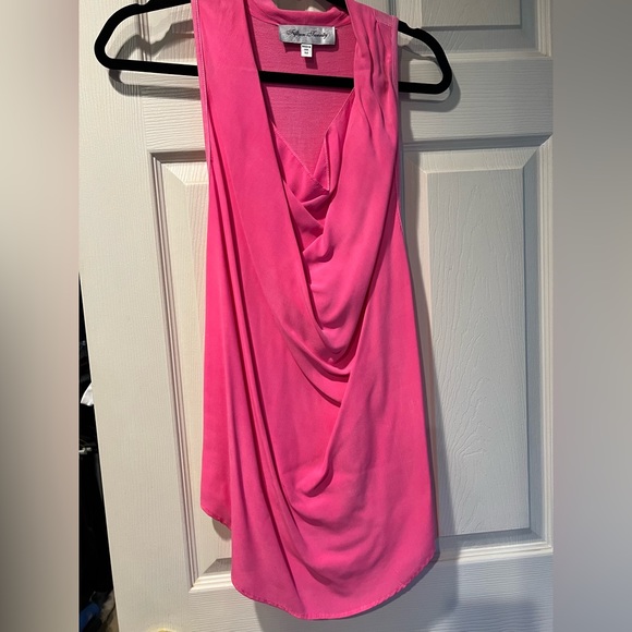 Fifteen Twenty | Tops | Fifteen Twenty Drape Side Angle Top In Hot Pink ...